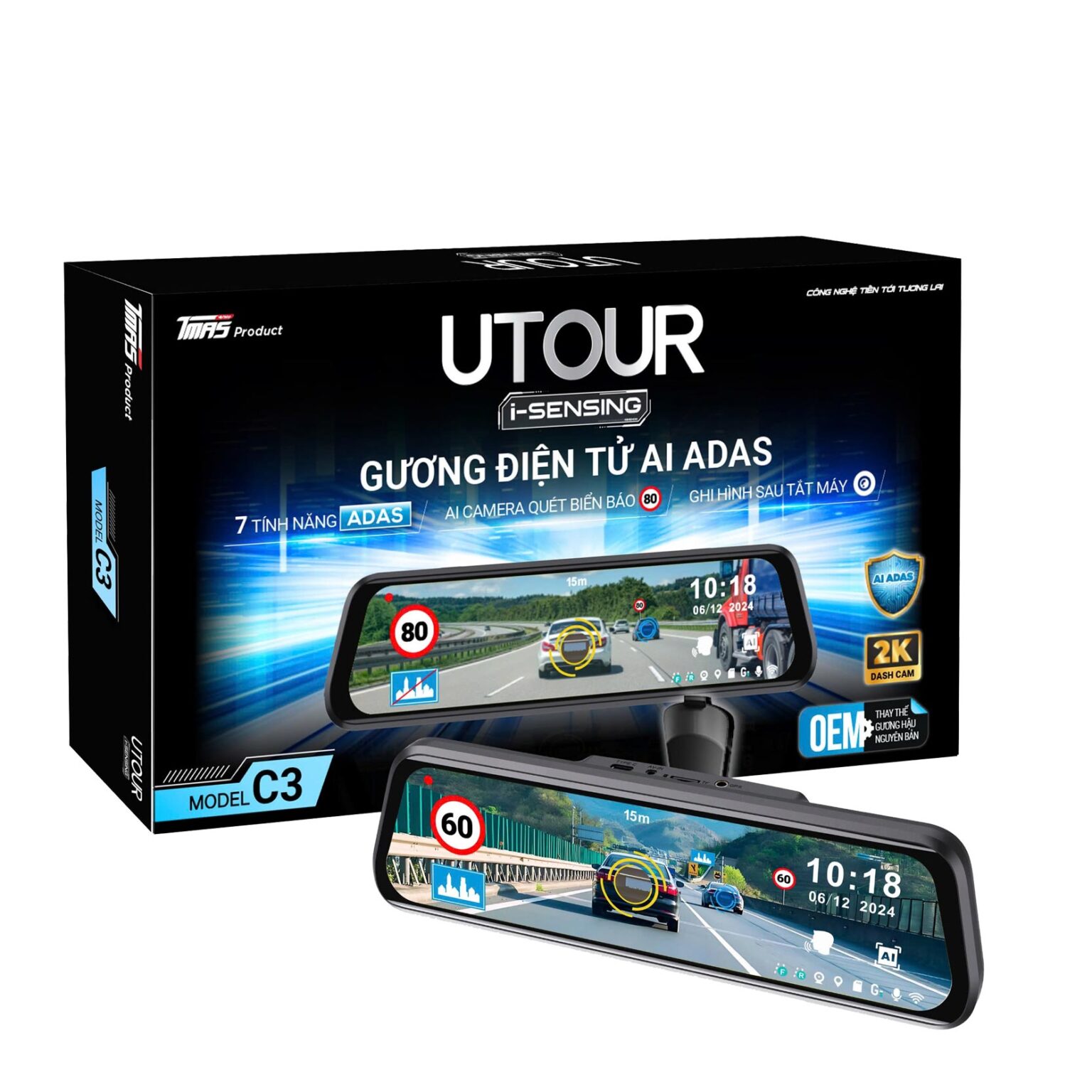 Gương điện tử AI ADAS UTOUR C3M - UTOUR VIỆT NAM